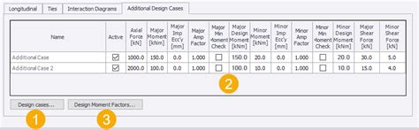 interactive column design dialog box tekla user assistance