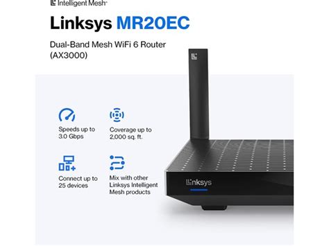 Linksys Mr20ec Dual Band Mesh Wifi 6 Router