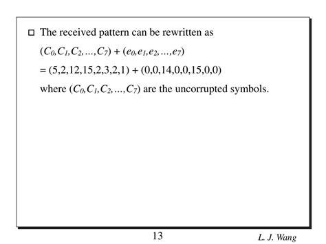 Ppt Introduction To Reed Solomon Coding Part Ii Powerpoint