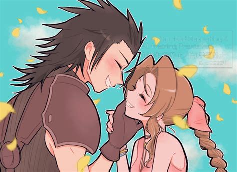 Aerith Gainsborough And Zack Fair Final Fantasy And 3 More Drawn By