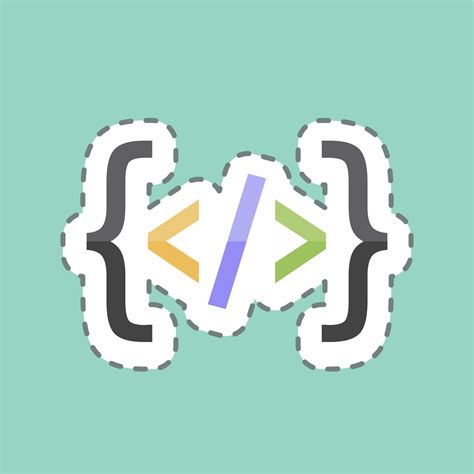 Sticker Line Cut Programming Suitable For Programming Symbol Simple Design Editable Design