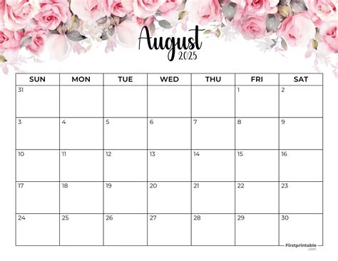 August 2025 Calendars 40 Free Printable Pdf