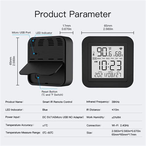 Wifi Tuya Smart Ir Remote Control Temperature