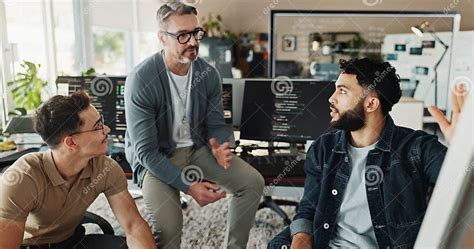 Programmer Teamwork And Meeting With Business People In Office For