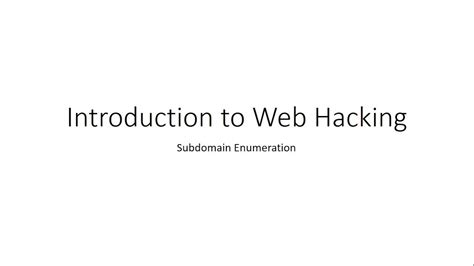 Subdomain Enumeration Tryhackme Youtube