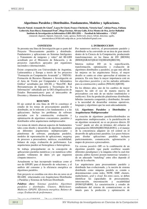 Pdf Algoritmos Paralelos Y Distribuidos Fundamentos Modelos Y Aplicaciones