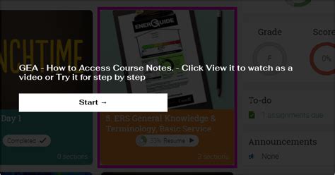 Gea How To Access Course Notes Click View It To Watch As A Video Or Try It For Step By Step