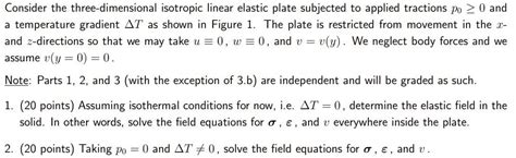 Solved Consider The Three Dimensional Isotropic Linear Chegg