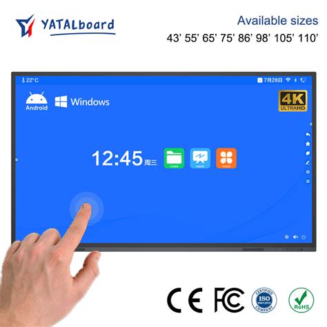 43 55 65 75 86 98 105 110 inch pen finger android 13 interactive