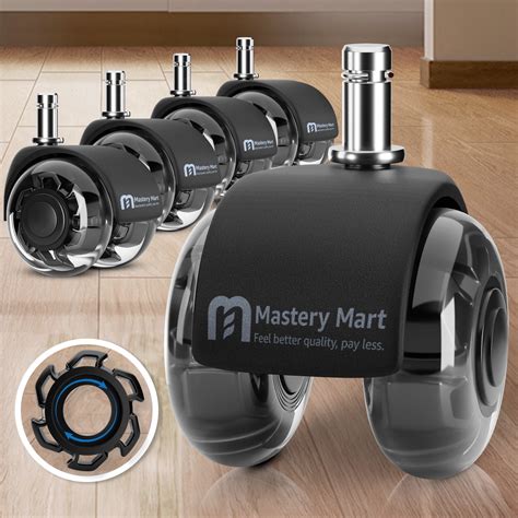 Soontrans Office Chair Wheels Heavy Duty Rubber Caster Wheels 5pack