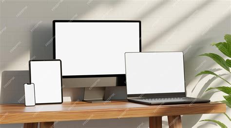 Premium Photo Responsive Multiple Device Web App Mockup Realistic 3d