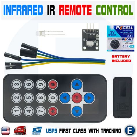Infrared Ir Receiver Module Wireless Remote Control Kit With Battery F