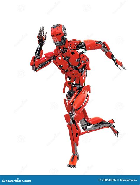 Master Cyber Robot Is Running Fast Stock Illustration Illustration Of