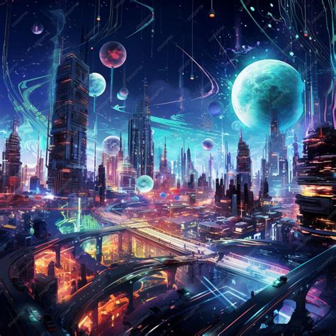 Premium Ai Image Futuristic Cityscape With Interconnected Satellite Antennas