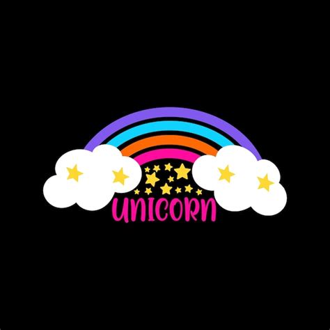 유니콘 티셔츠 디자인 유니콘 타이포그래피 벡터 일러스트 프리미엄 벡터