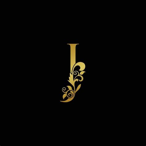 Golden Floral Letter Logo Icon Luxury Alphabet Font Initial Vector