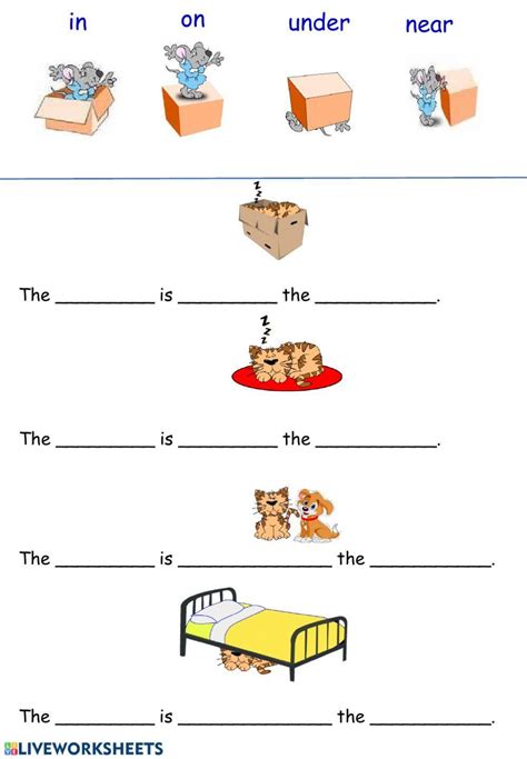 In On Under Near Super Easy Prepositions Worksheet Live Worksheets Worksheets Library