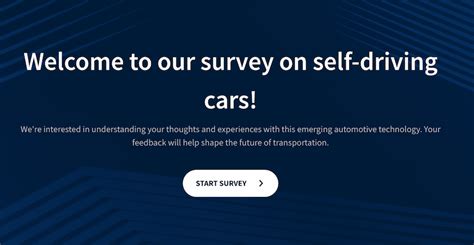 Self Driving Cars Survey Template Public Opinion Insights