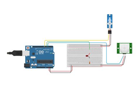 Circuit Design Practica 9 Pir Servomotor Tinkercad