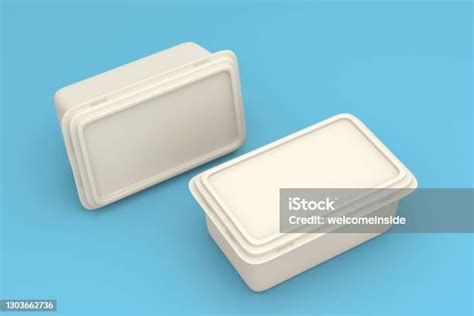 버터 녹은 치즈 또는 마가린 스프레드 모형 템플릿을 위한 빈 용기 3d 렌더 0명에 대한 스톡 사진 및 기타 이미지 0명