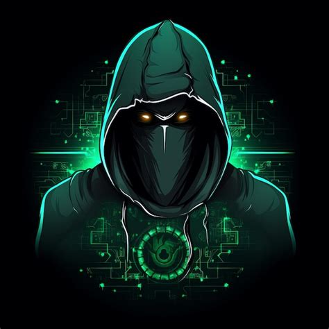 Premium Photo Logo With A Hooded Hacker