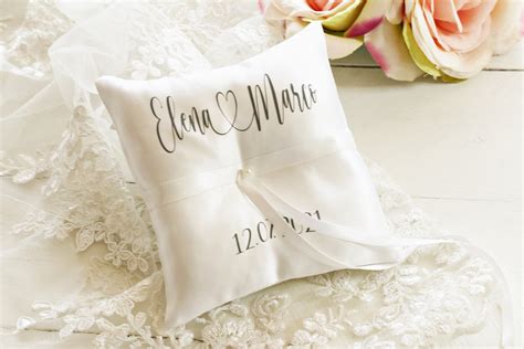 Personalized Ring Bearer Pillow Wedding Ring Pillow With Etsy