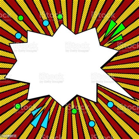 원형 색상 배경 디자인 위에 복사 공간이있는 만화 빈 연설 거품 광고 및 홍보 사업을 대표하는 폭발 프레임 워크의 빈 템플릿 고풍스런에 대한 스톡 벡터 아트 및 기타 이미지