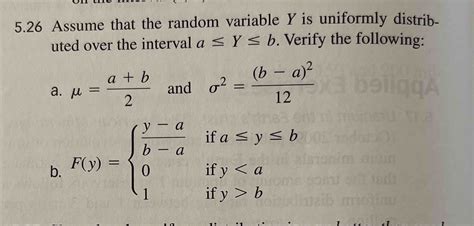 Solved 526 ﻿assume That The Random Variable Y ﻿is Uniformly