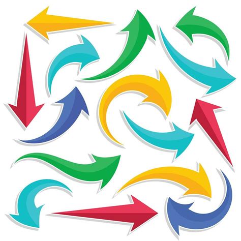 Colorful Circular Arrow Cursor Ribbons Set Vector Vector Art At Vecteezy