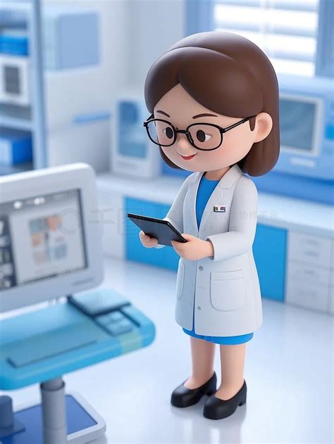 办公ai数字艺术 3d医护卡通风3d渲染成年科学家手持平板电脑办公场景插画 Ai立体元素免费下载 Png格式 3072像素 编号71250870 千图网