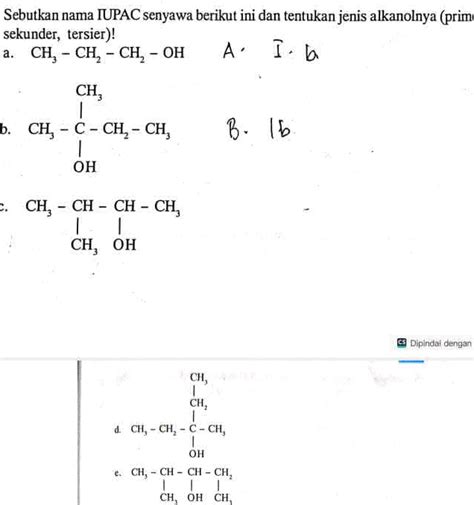 Sebutkan nama IUPAC senyawa berikut ini dan | StudyX