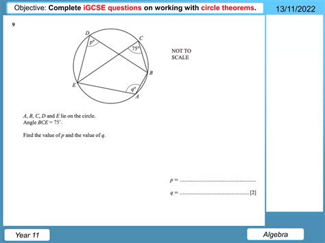 Year 11 Circle Theorems Igcse Questions 1 Pptx