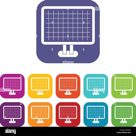 Computer Monitor Icons Set Stock Vector Image And Art Alamy