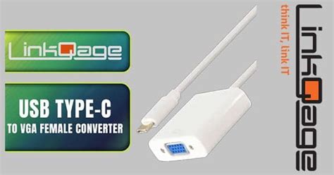 LinkQnet Type C To VGA Female Converter High Quality Video Adapter