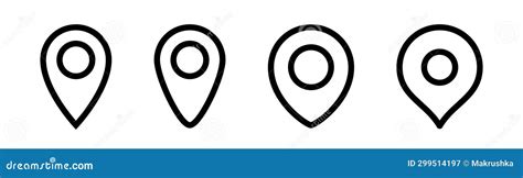 Map Pointer Icon In Line Location Pin Icon Map Pointer Sign Outline Position Marker