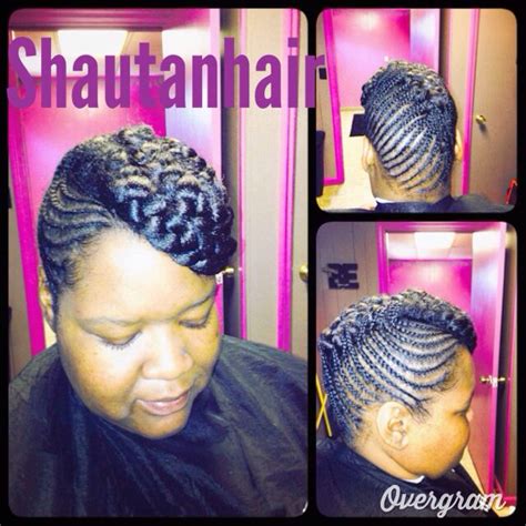 A Cute Natural Up Style With Two Goddess Braids Pined Into A Bun