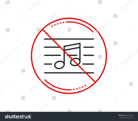 No Stop Sign Musical Note Line Stock Vector Royalty Free Shutterstock