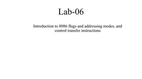 Microprocessor Presentation 8086 Flags Ppt