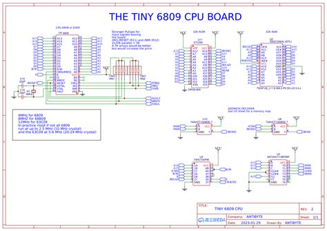 Ultracompact Minimalistic 6809 Computer V2 OSHWLab