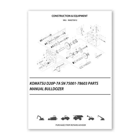 Komatsu D20p 7a Sn 75001 78603 Parts Manual Bulldozer