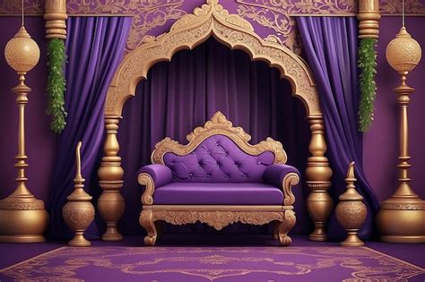 Generate Empty Background Indian Wedding Room Theme Premium Ai Generated Image