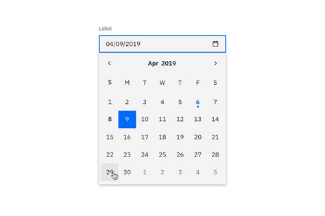 Date Picker Carbon Design System