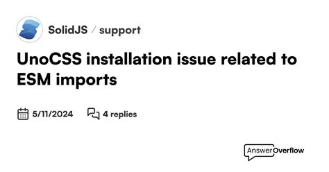 Unocss Installation Issue Related To Esm Imports Solidjs