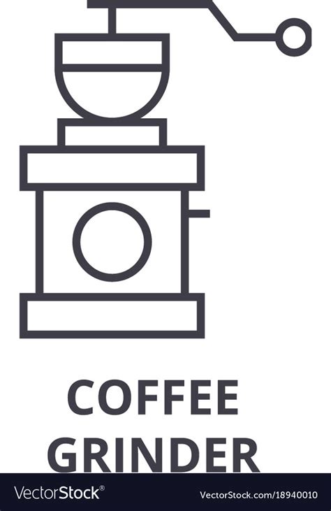 Coffee Grinder Line Icon Outline Sign Linear Vector Image