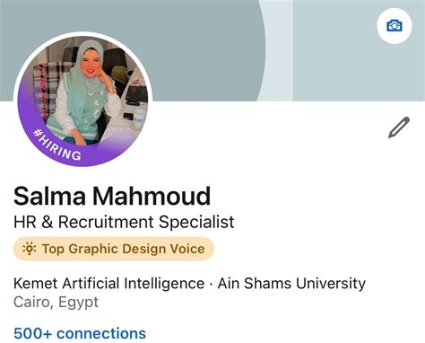 salma mahmoud on linkedin top graphic designer voice