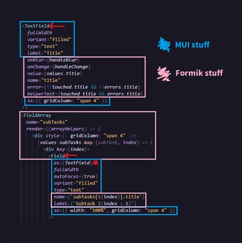 integrating formik s fieldarray and field components with material ui