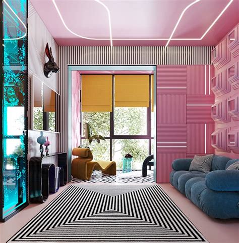 New Memphis Style Apartment On Behance Memphis Design Interior Free