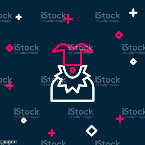 파란색 배경에 격리 된 라인 조커 헤드 아이콘 제스터 사인 다채로운 개요 개념 벡터 아이콘에 대한 스톡 벡터 아트 및 기타 이미지 아이콘 조커 그림 카드 가공의 인물