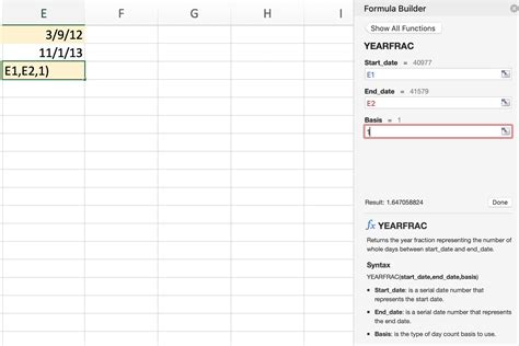 Excel YEARFRAC Finds Fractions Of A Year Between Dates