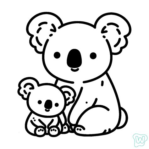 コアラのぬり絵 50 ページ Pdf と  の無料イラスト